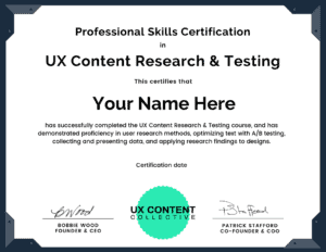 UX Content Research & Testing Course | UX Content Collective
