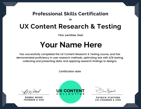 UX Content Research & Testing Course | UX Content Collective