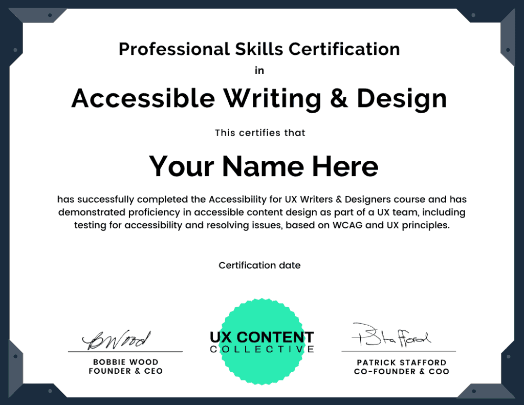 UX Accessibility Certification for Designers | UX Content Collective