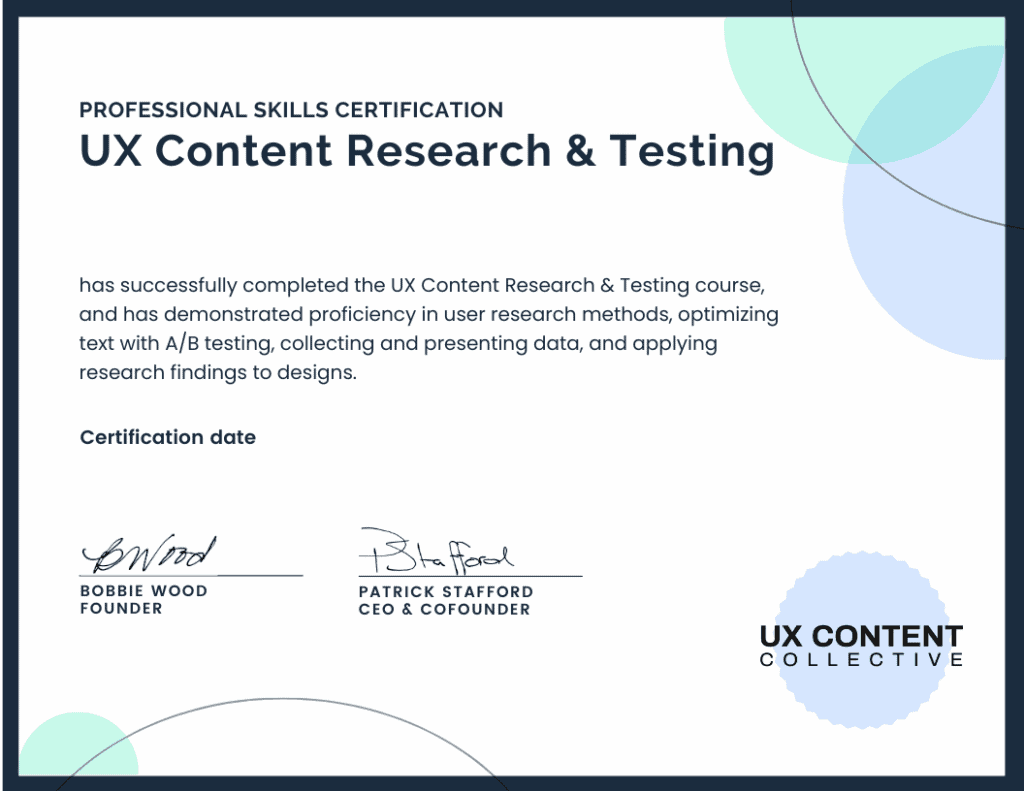 UX Content Research & Testing Course | UX Content Collective