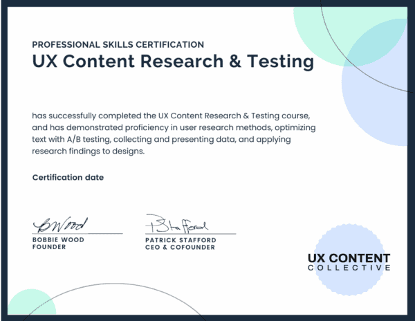 UX Content Research & Testing Course | UX Content Collective